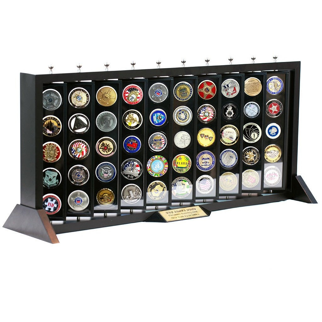 Large Revolving Challenge Coin Display Case - Holds 50 Coins – Carousel ...